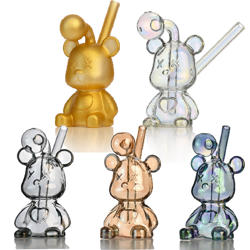 🧸 Bear Oil Burner Rig – 6 inch Cute Mini Glass Rig – Croia Glass